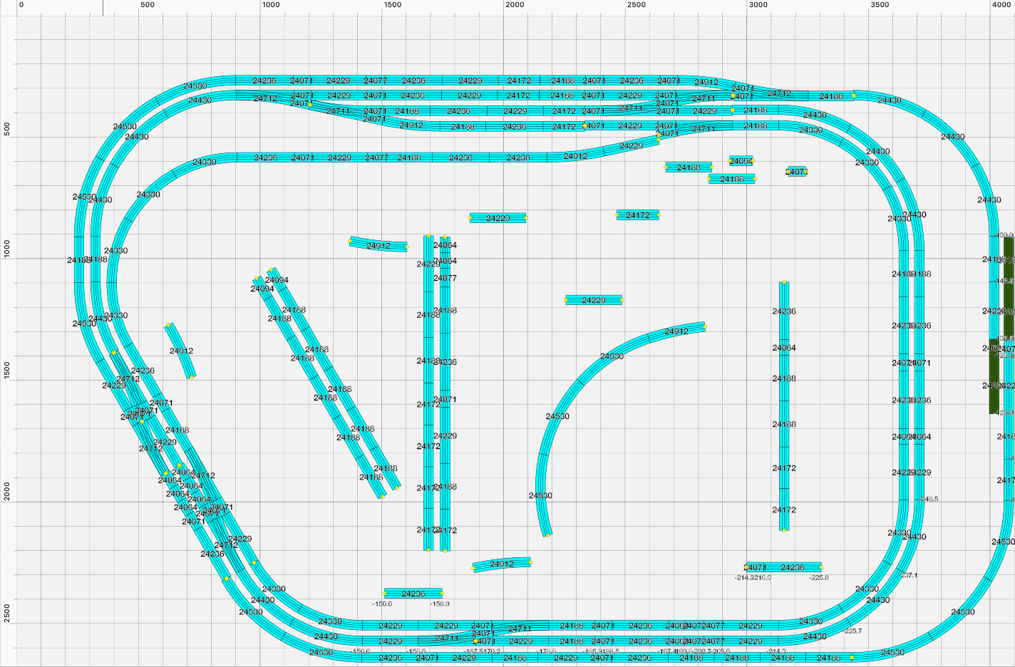 Størrelse på bane. - Sporskiftet