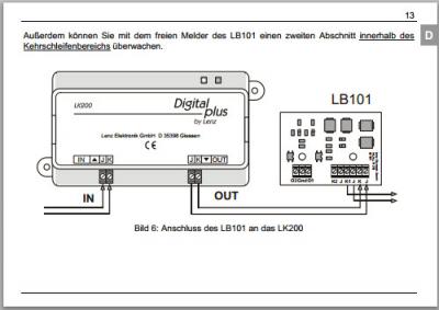 Vendesløjfe med LK200 sammen med tilbagemeldingsmodul 63320 - Sporskiftet